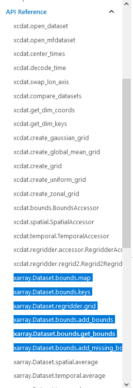 [Doc]: xcdat API Reference not in (exact) alphabetical order · Issue #410 · xCDAT/xcdat · GitHub