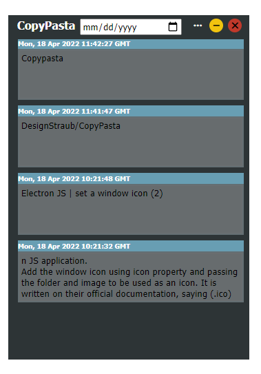GitHub - DesignStraub/CopyPasta: Copy Paste History Tool
