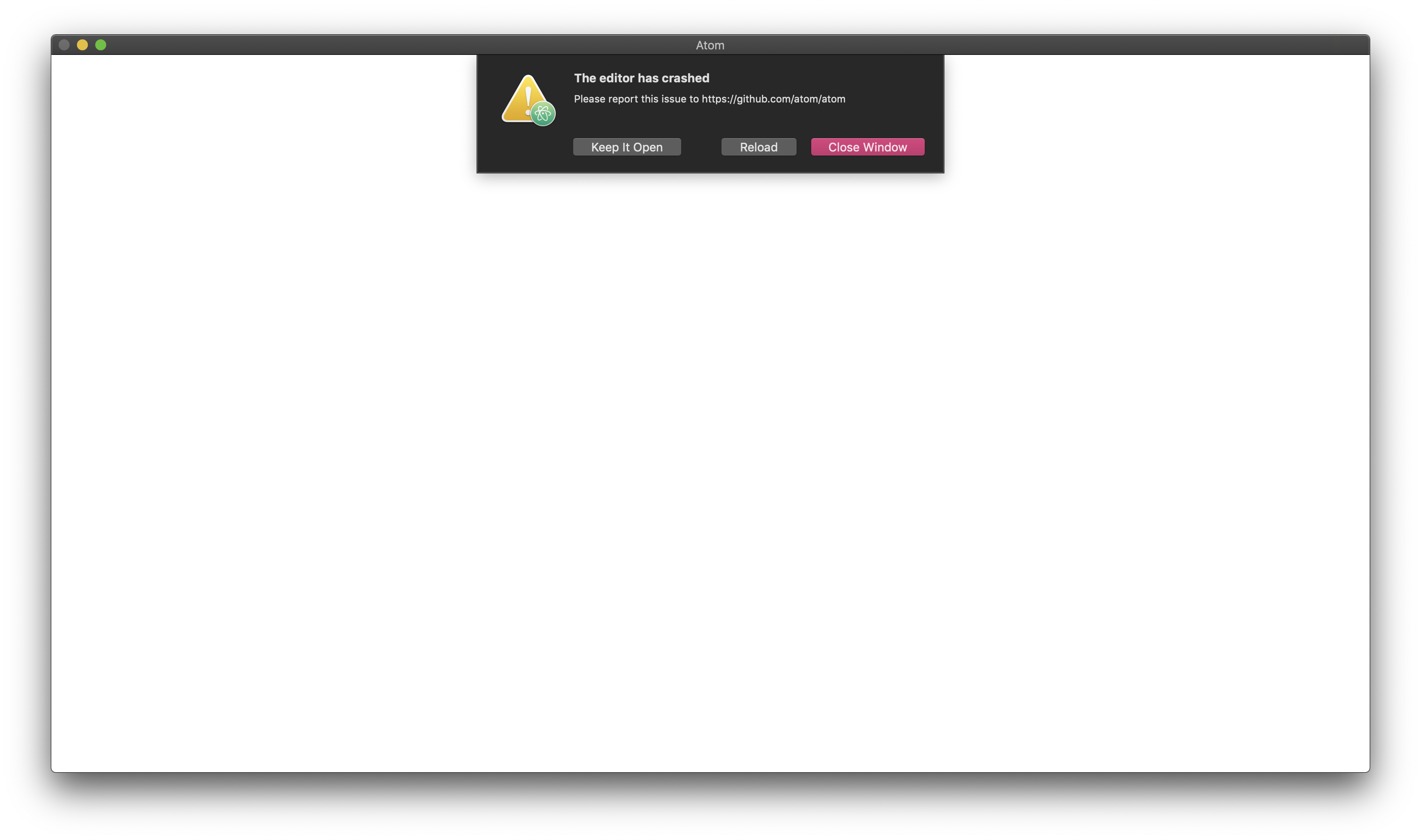 Editor crash · Issue #20607 · atom/atom · GitHub