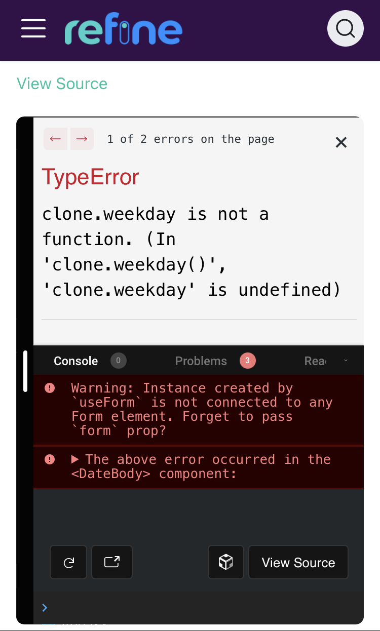 Bug Error While Using Datepicker On Edit Forms · Issue 1259 · Refinedevrefine · Github