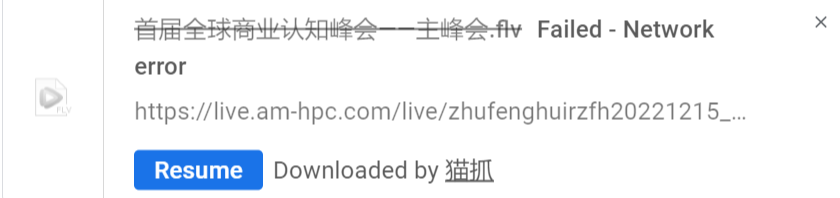 长时间下载flv直播视频，最后网络错误，还能抢救吗？ · Issue #106 · xifangczy/cat-catch · GitHub