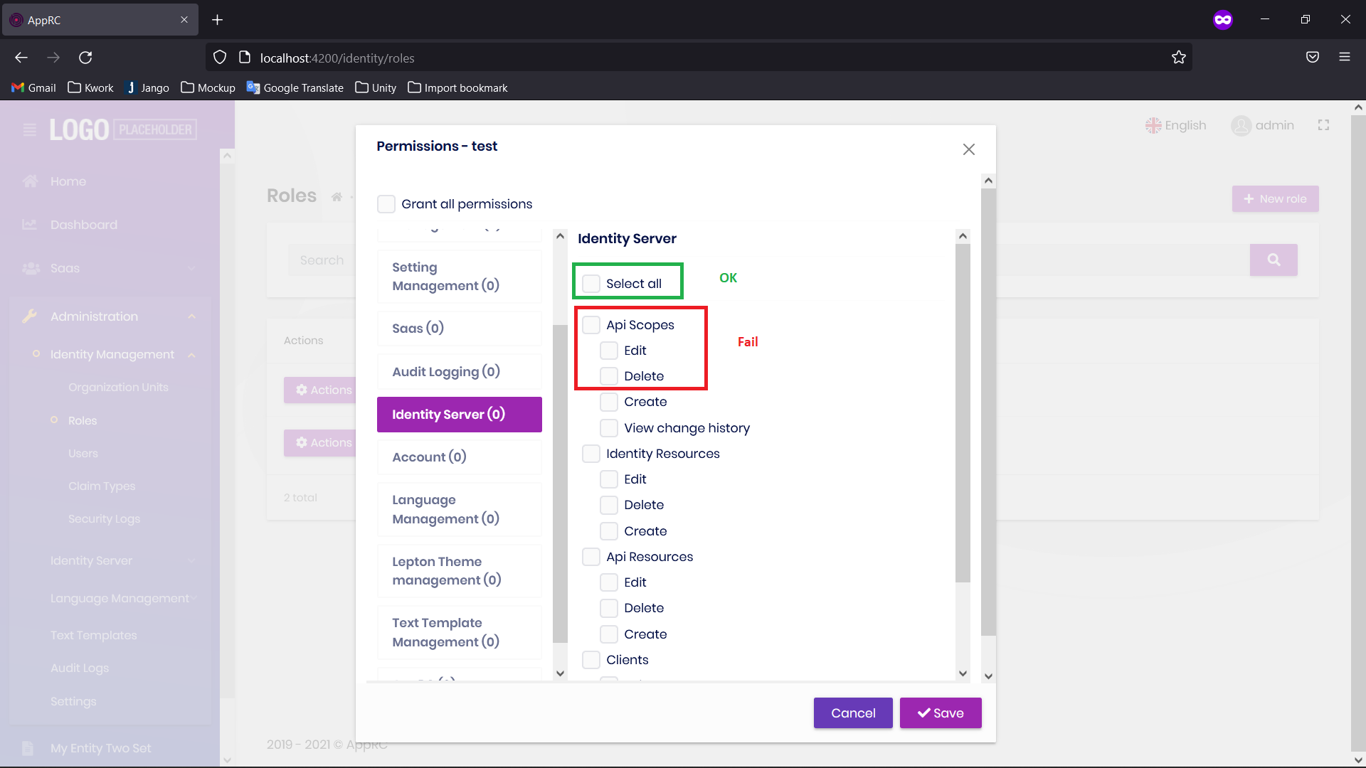 Identity management / roles: Add/remove permission do not work properly · Issue #10774 ...