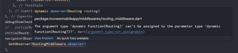 Error while putting a routing observer · Issue #2770 · jonataslaw/getx · GitHub
