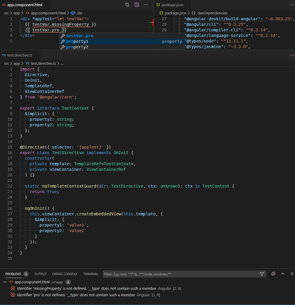 V9 Regression Custom Structural Directives Are Not Typed Anymore 
