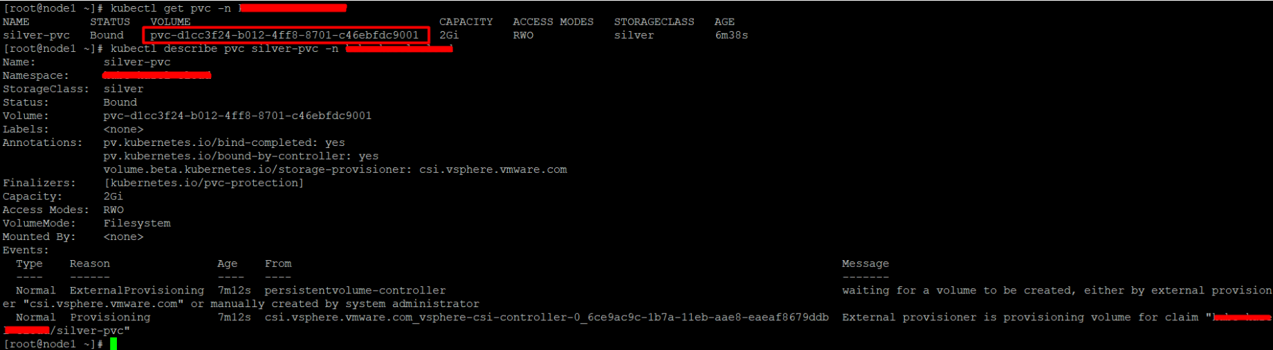 Not showing successfully provisioned in pvc description · Issue #465 ...
