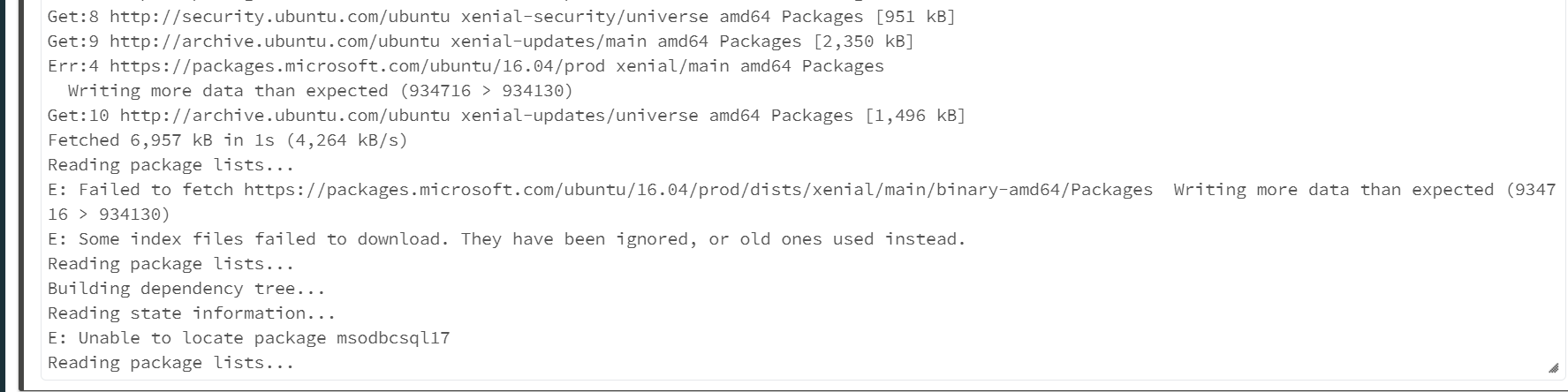 pyodbc packages failing due to ODBC connection · Issue #5371 · dotnet ...