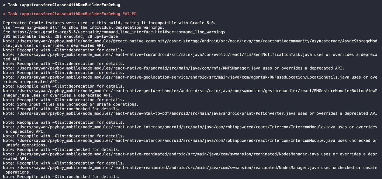 Transform classes with dex builder for debug and release failed · Issue #178 · Agontuk/react ...