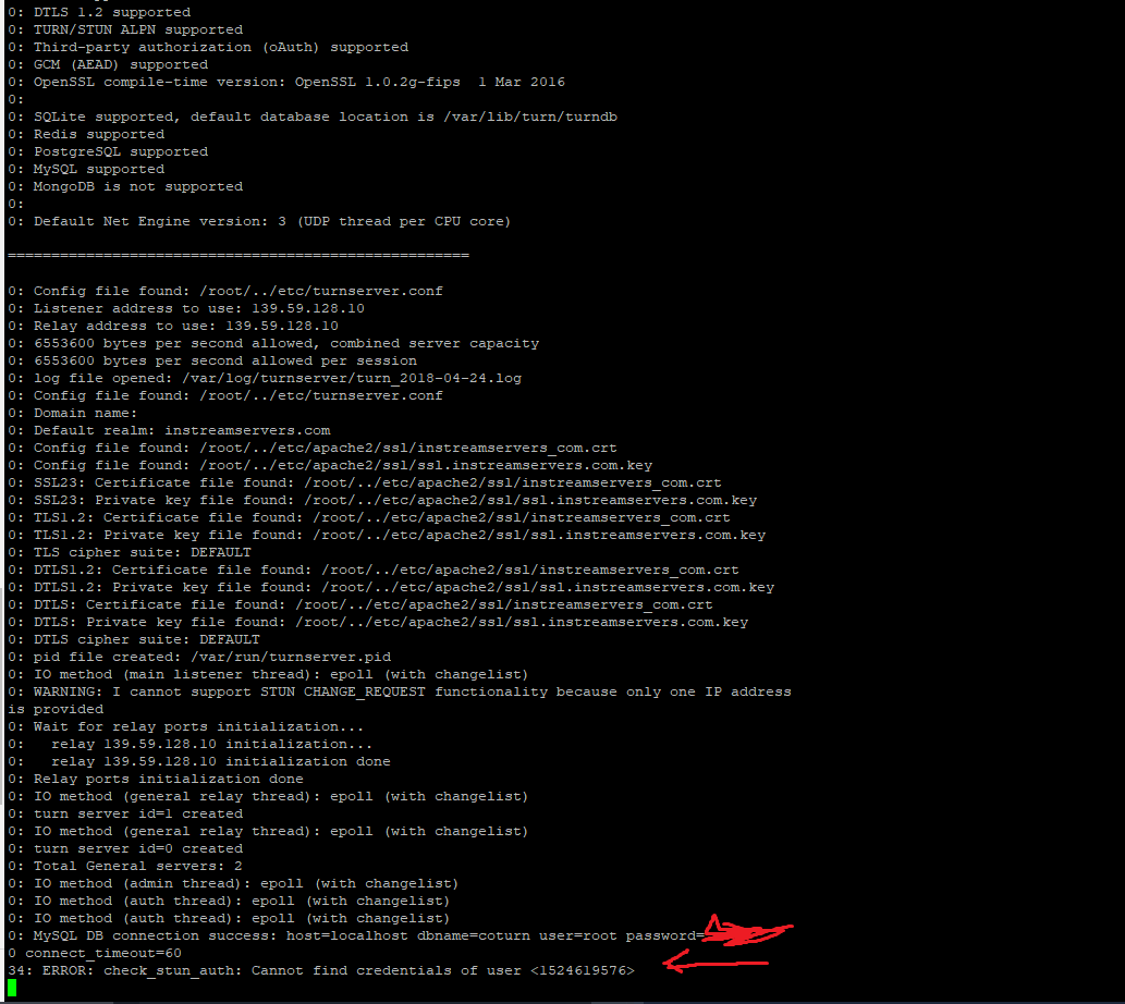 Cannot find credentials of user (Opera) - My turn server broken · Issue #238 · coturn/coturn ...