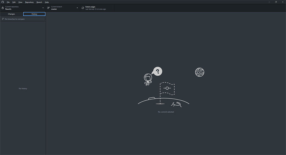 Github Desktop doesn't show history of one specific repository · Issue ...