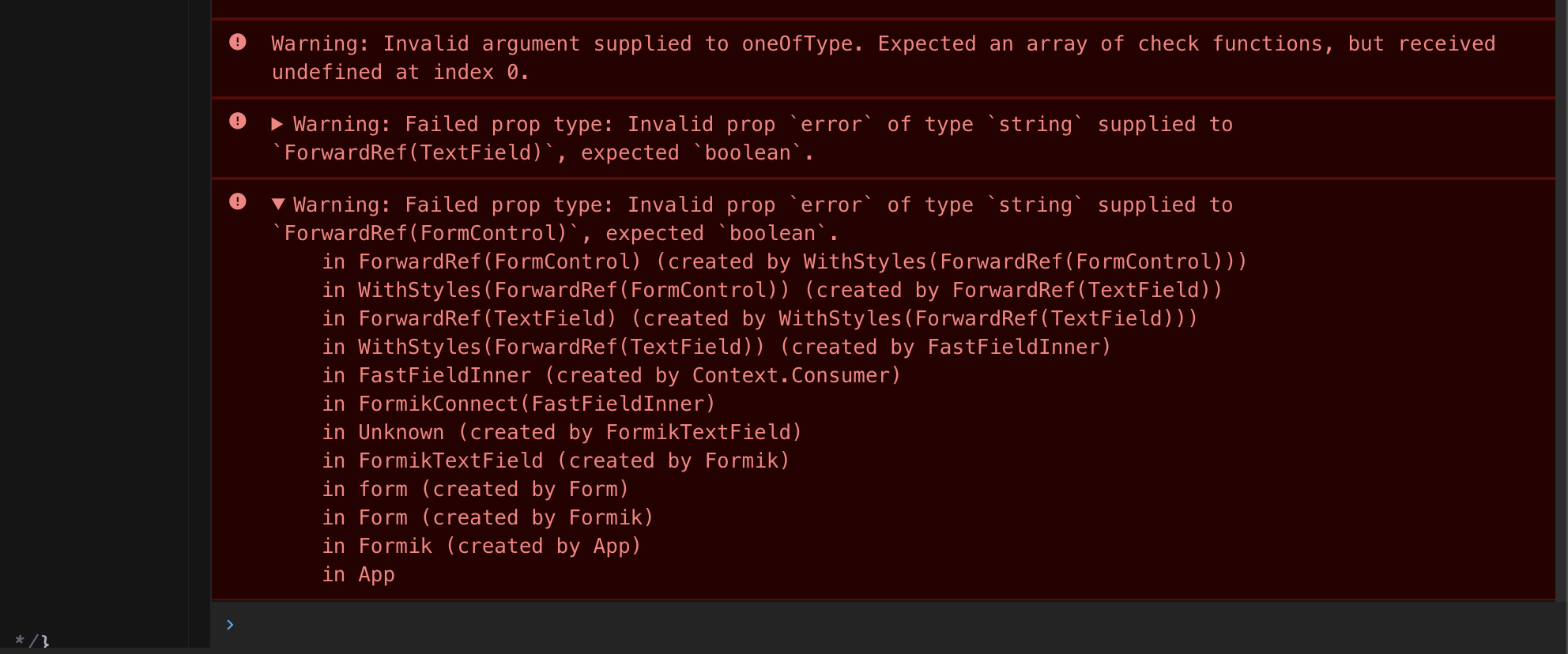 Validation throwing "Invalid prop `error` of type `string`" warnings · Issue #18 · DCCS-IT ...