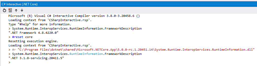 C# Interactive fails to load a netstandard2.1 assembly - System.IO.FileNotFoundException: Could ...