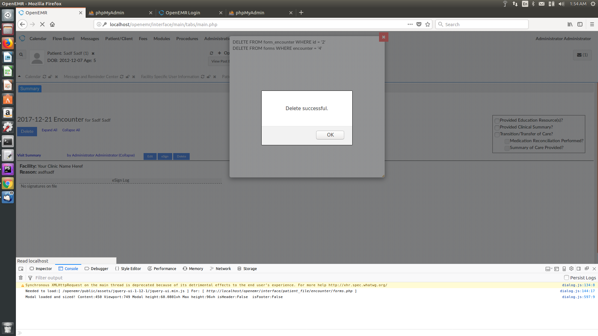 deleting an encounter does not close the encounter · Issue #1321 · openemr/openemr · GitHub