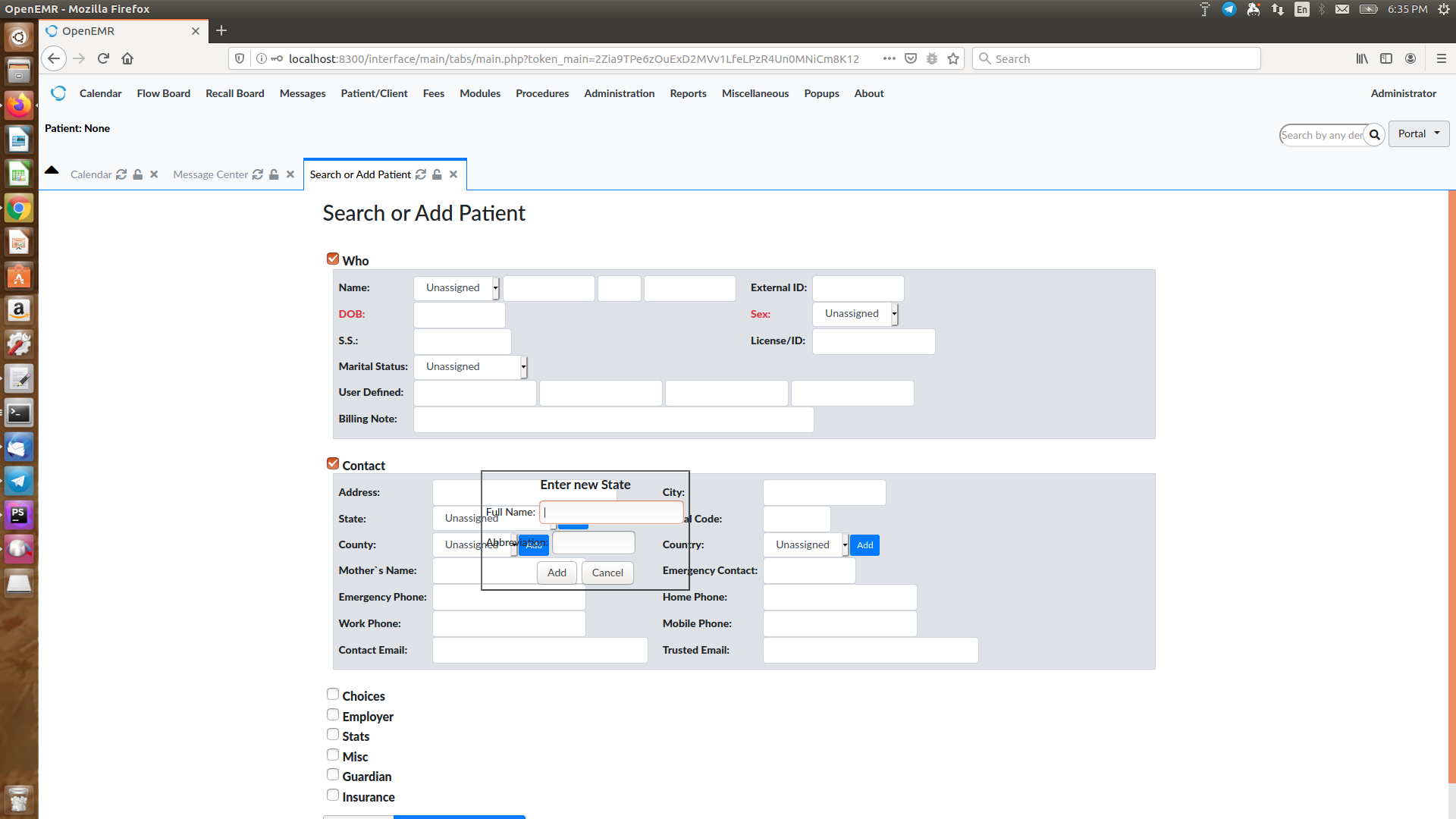 Add Button in Edit Demographics donot work · Issue #3632 · openemr/openemr · GitHub