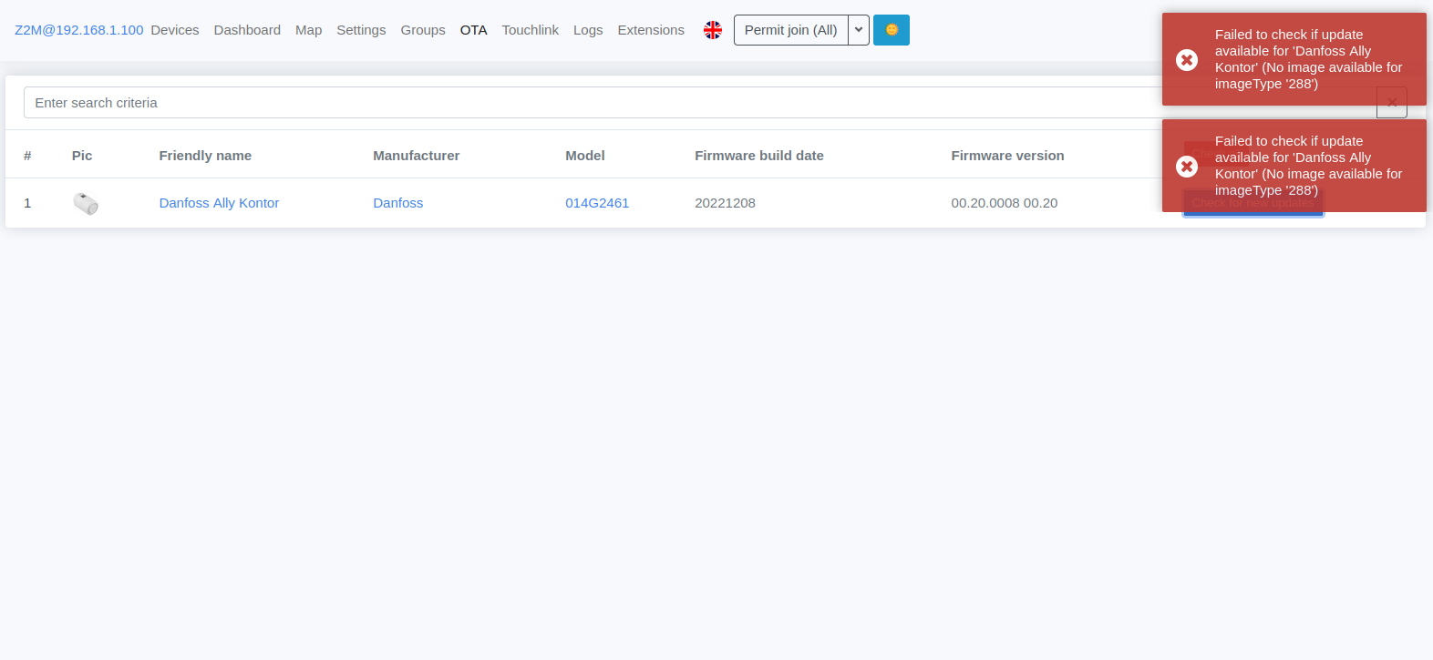 Can not find OTA image for Danfoss Ally TRV · Issue #265 · Koenkk/zigbee-OTA · GitHub
