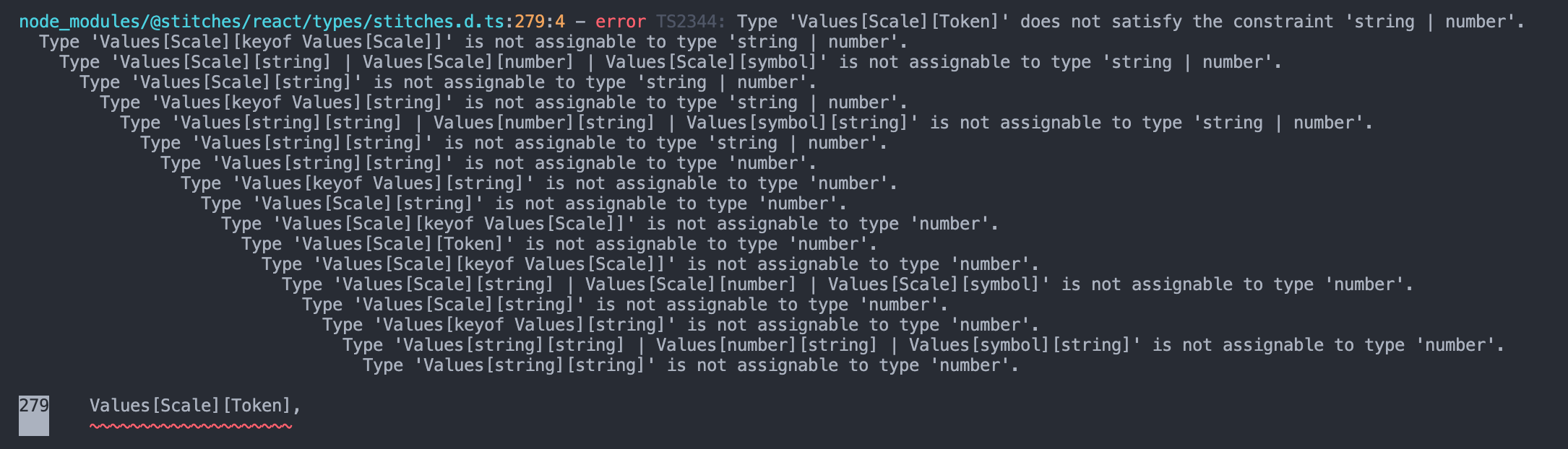TS Error: Type 'Values[Scale][Token]' does not satisfy the constraint 'string | number' · Issue ...