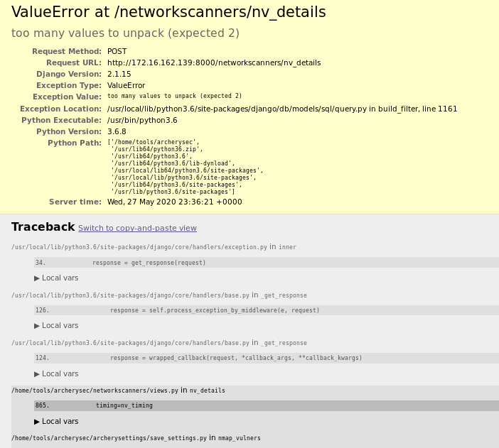 nmap vulners error · Issue #363 · archerysec/archerysec · GitHub