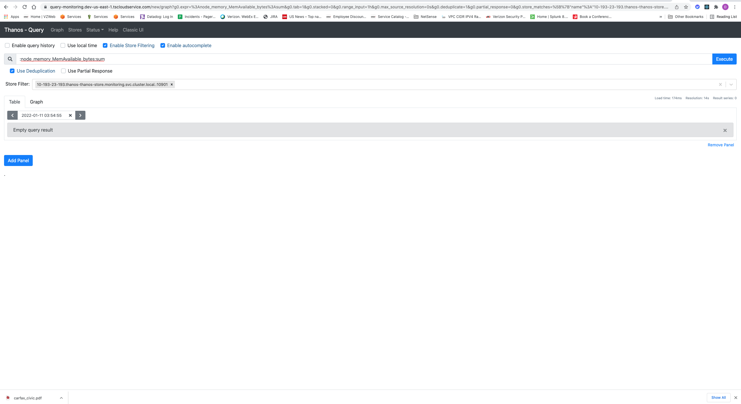 Thanos Querier Not Able To Query To Query Data More Than 2 Days · Issue
