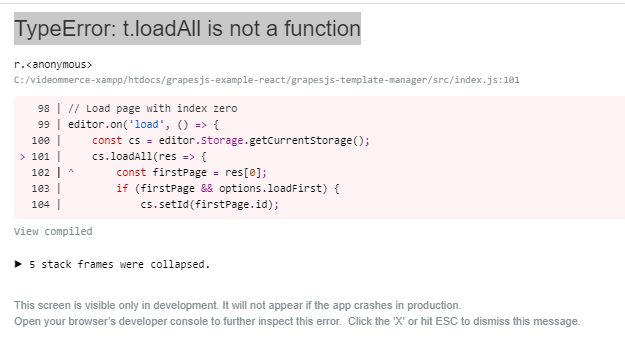 × TypeError: t.loadAll is not a function · Issue #10 · Ju99ernaut/grapesjs-template-manager · GitHub