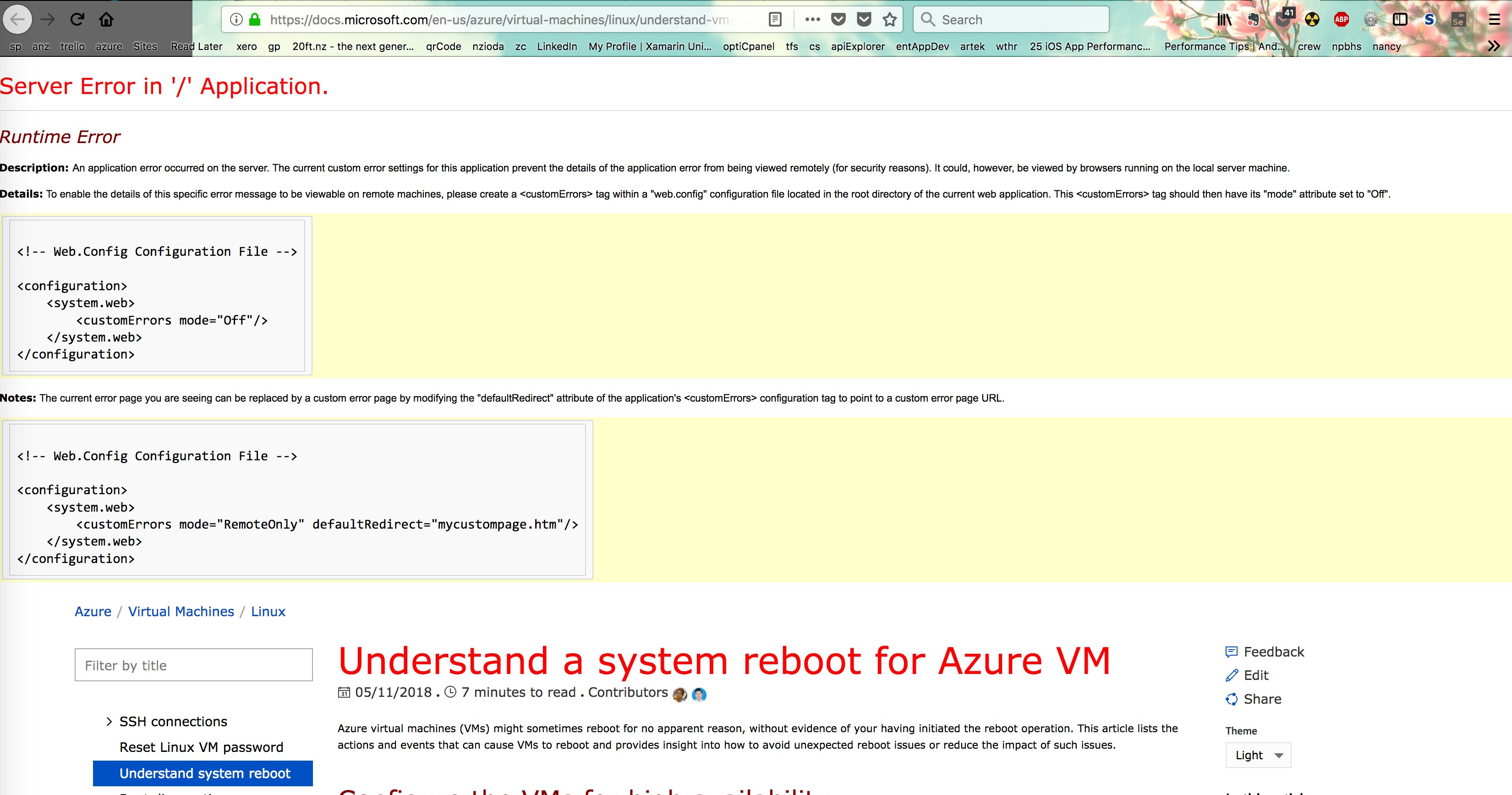 Page is currently displaying Server Error · Issue #9370 · MicrosoftDocs/azure-docs · GitHub