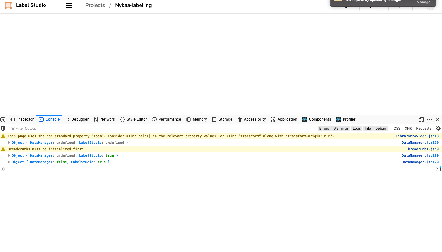 Data-manager failed to load when refresh the page · Issue #753 · HumanSignal/label-studio · GitHub