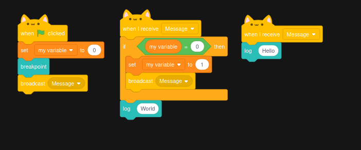 Debugger single stepping changes behaviour of broadcasts · Issue #4210 ...