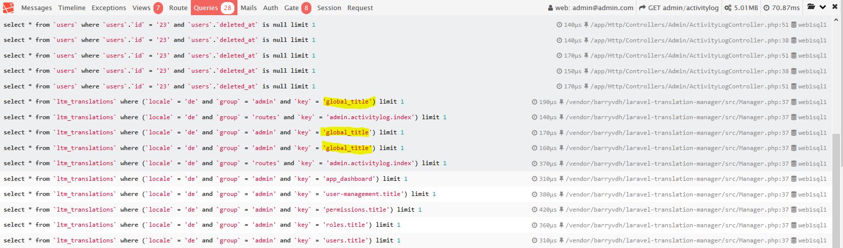 Multiple database calls for the same key · Issue #227 · barryvdh/laravel-translation-manager ...