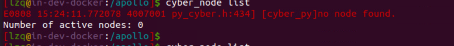 cyber_node list : number of active nodes: 0 · Issue #121 · guardstrikelab/carla_apollo_bridge ...