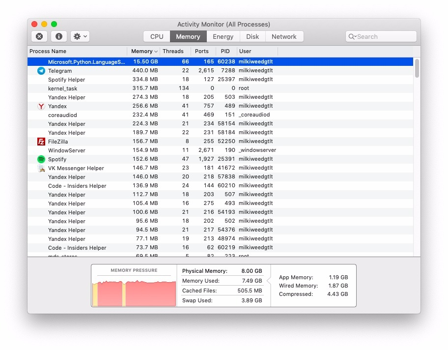Microsoft.Python.LanguageServer used too much memory · Issue #60062 ...