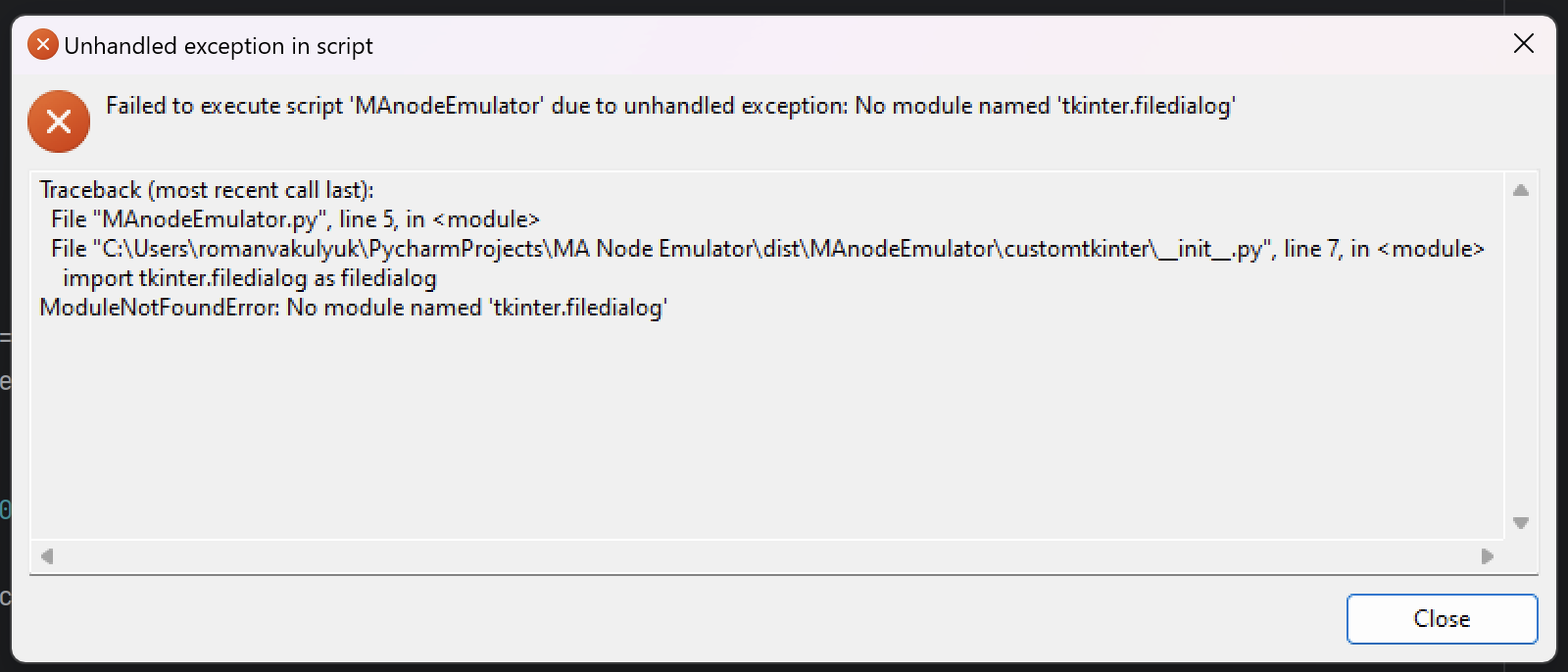 ModuleNotFoundError: No module named 'tkinter.filedialog' · Issue #1829 · TomSchimansky ...