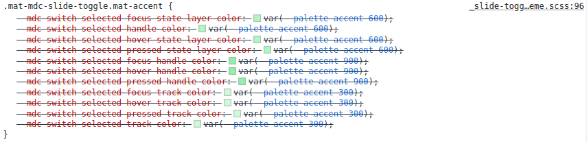 bug(mat-slide-toggle): Incorrect accent dark theme color · Issue #27484 · angular/components ...