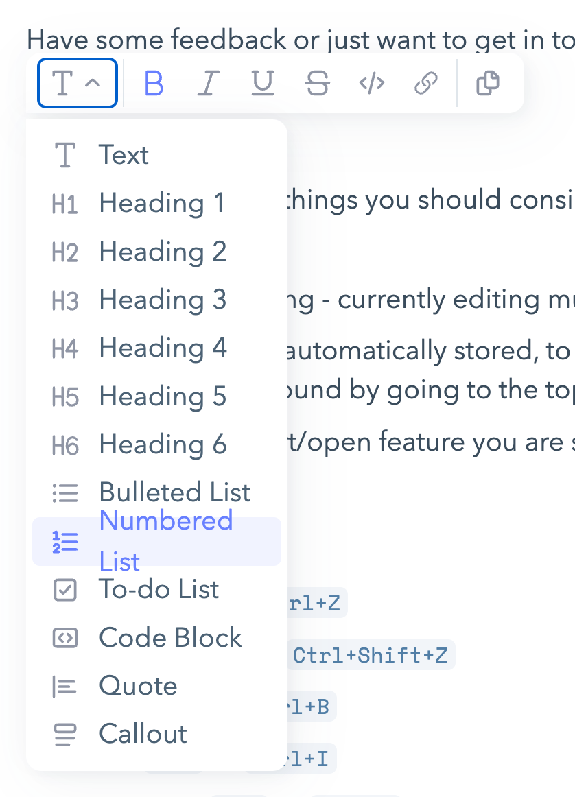 Text wrap style of `Numbered List` entry in FormatBar · Issue #590 · toeverything/blocksuite ...