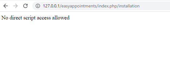 Getting `No direct script access allowed` when opening the app in the ...