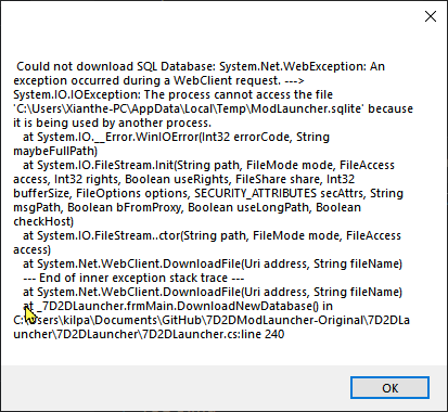 XML Error on 72D launch of the modder · Issue #1 · SphereII/7D2DModLauncher · GitHub