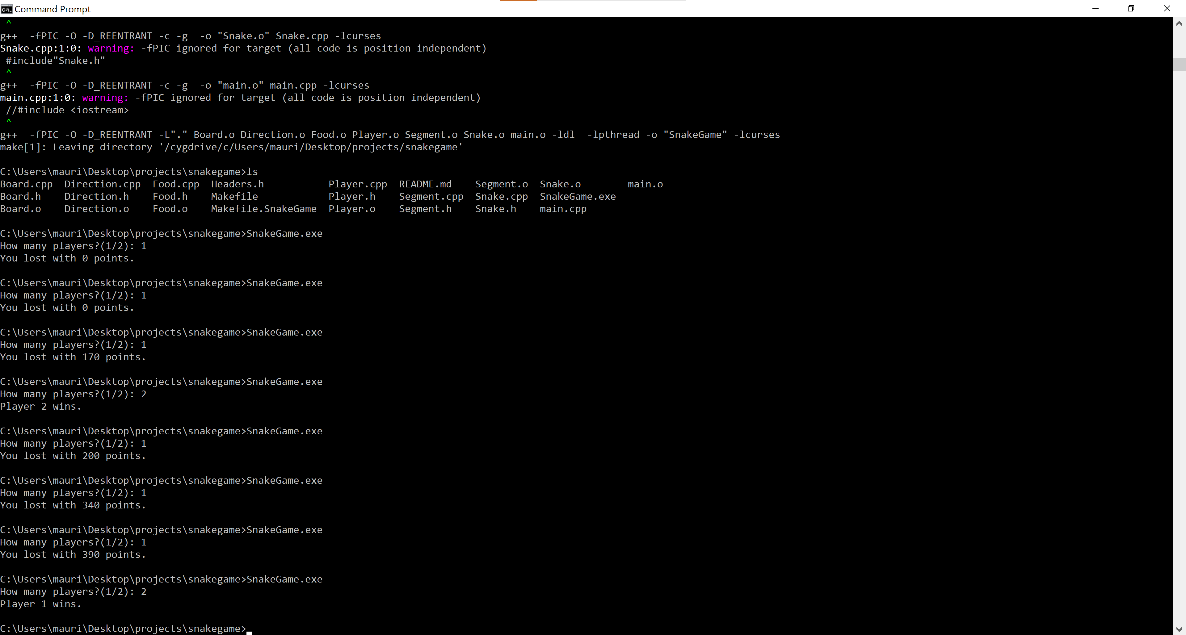 GitHub - mauricioambrosio/snakegame