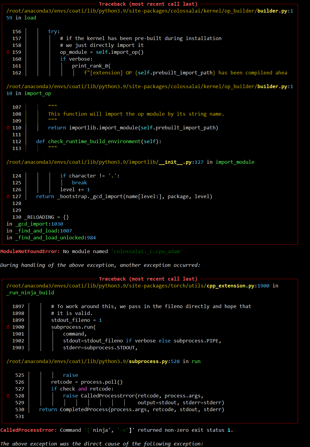 Bug Error Building Extension Cpuadam · Issue 3370 · Hpcaitechcolossalai · Github
