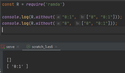 without() is removing all elements - a bug or intention? · Issue #3086 · ramda/ramda · GitHub