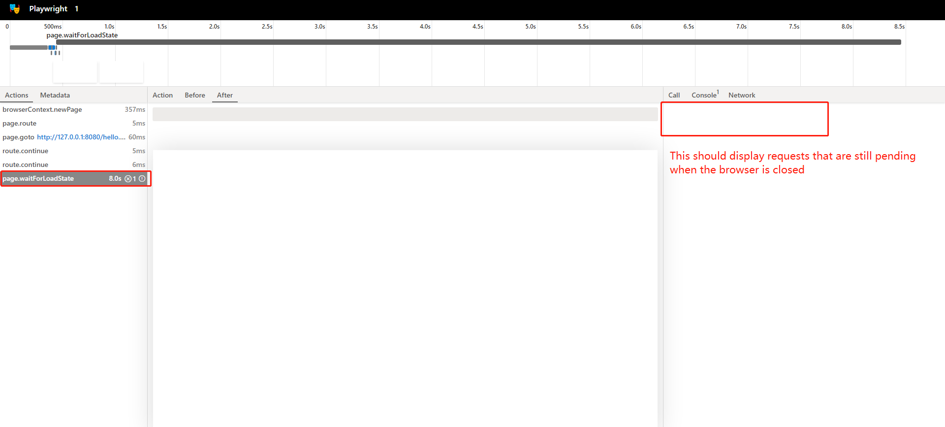 [Feature] Playwright tracks should collect requests that are still pending when the browser is ...