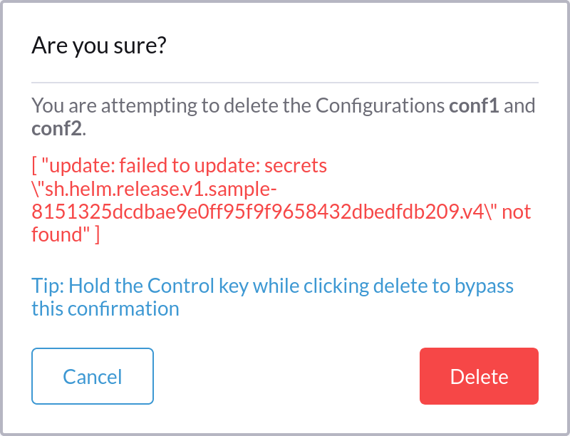 Deletion of two configurations together bound to an app fails · Issue #196 · epinio/ui · GitHub