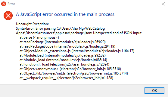 bug: Unable to launch discord · Issue #1255 · webcatalog/webcatalog ...