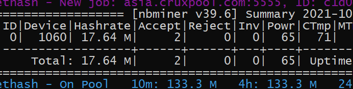 Nbminer 39.3 displaying wrong power usage · Issue #457 · NebuTech/NBMiner · GitHub