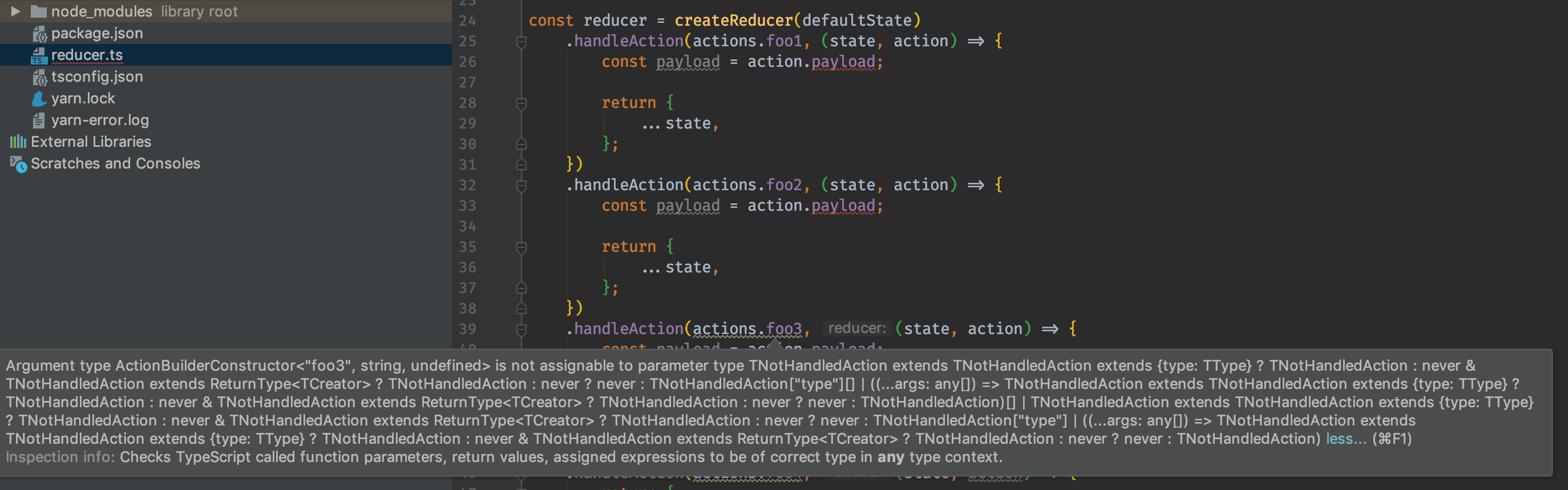 Createreducer Cannot Be Called When Handling More Than 2 Actions · Issue 145 · Piotrwitek