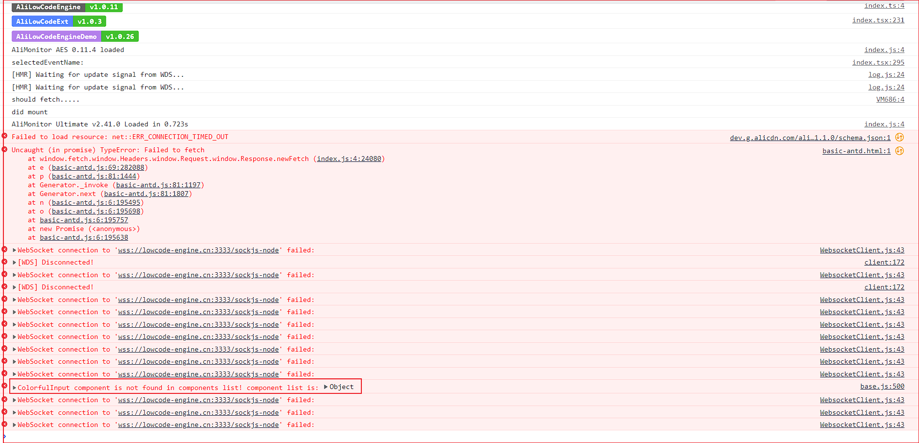 调试物料 提示注入成功，画布上不能展示该组件，显示Component Not Found。 · Issue #1037 · alibaba/lowcode-engine · GitHub