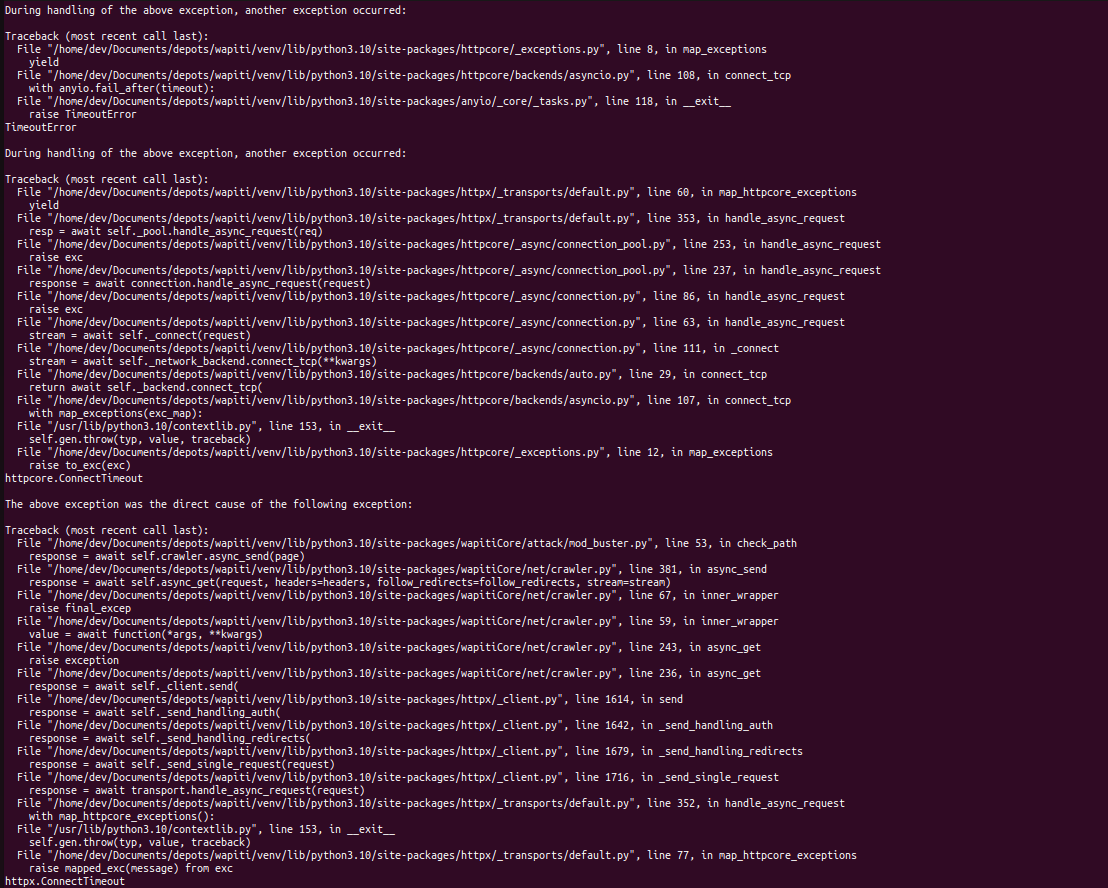 Many network issues identified during scans · Issue #394 · wapiti-scanner/wapiti · GitHub