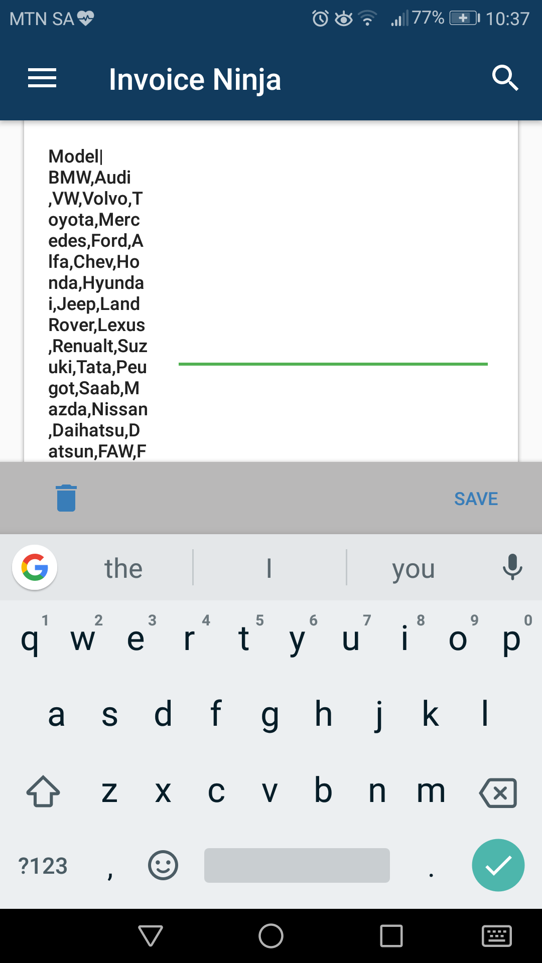 Mobile App does not show drop down menu · Issue #2599 · invoiceninja/invoiceninja · GitHub