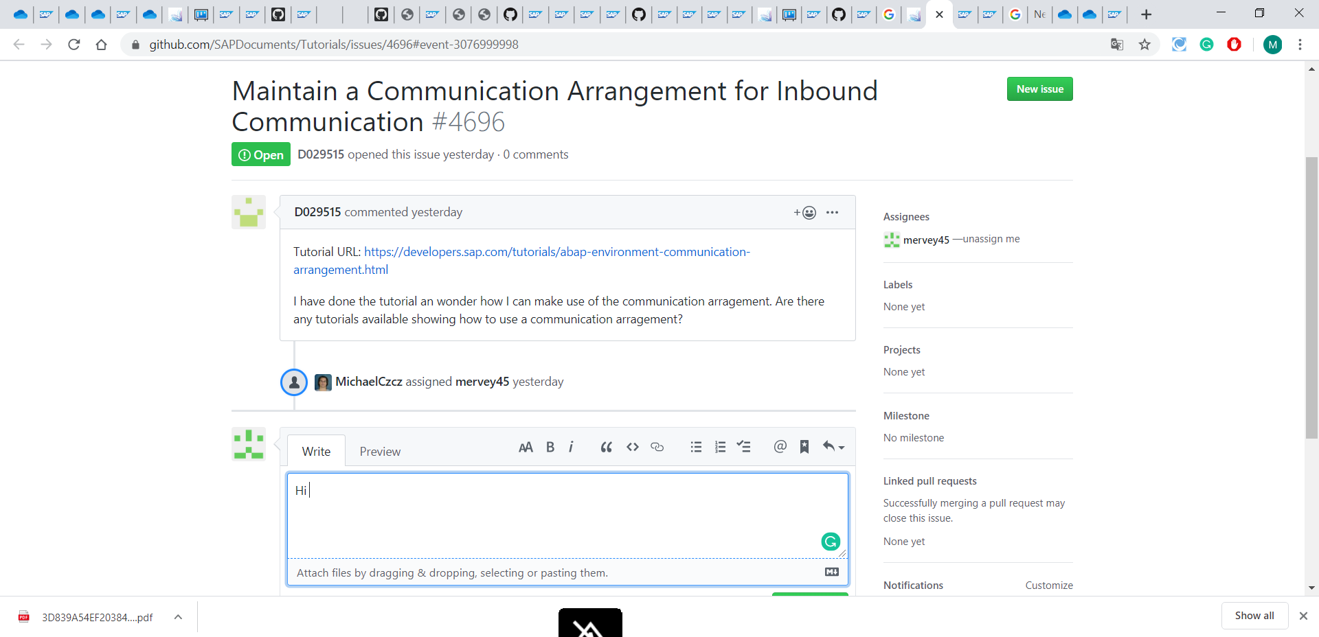 Maintain a Communication Arrangement for Inbound Communication · Issue ...