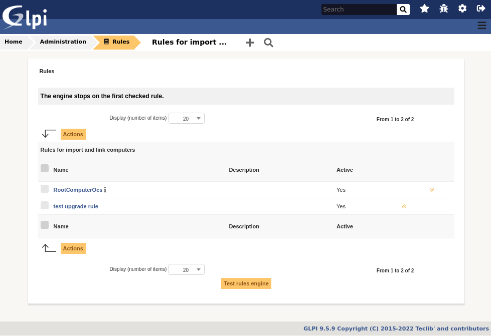 GLPI 10 ignores RuleImportComputer rules · Issue #14358 · glpi-project/glpi · GitHub