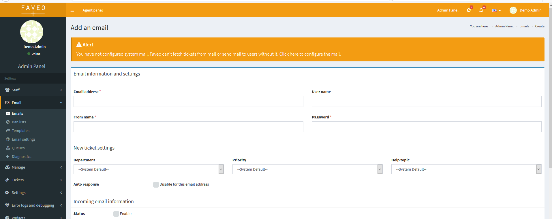 Email function is not working · Issue #37 · faveosuite/faveo-helpdesk · GitHub
