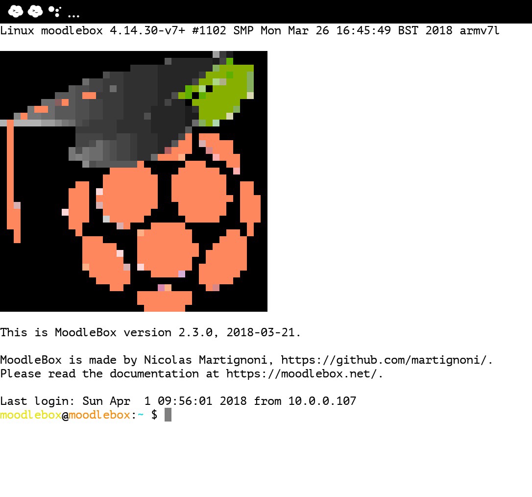 Adapt motd to display pertinent info · Issue #51 · moodlebox/moodlebox · GitHub