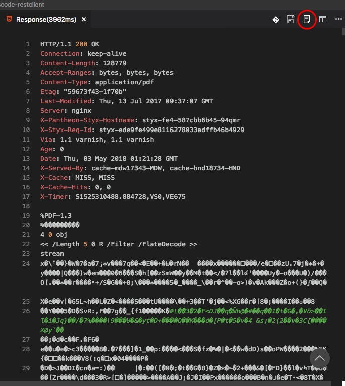 Show save response body link for large response bodies · Issue #201 · Huachao/vscode-restclient ...