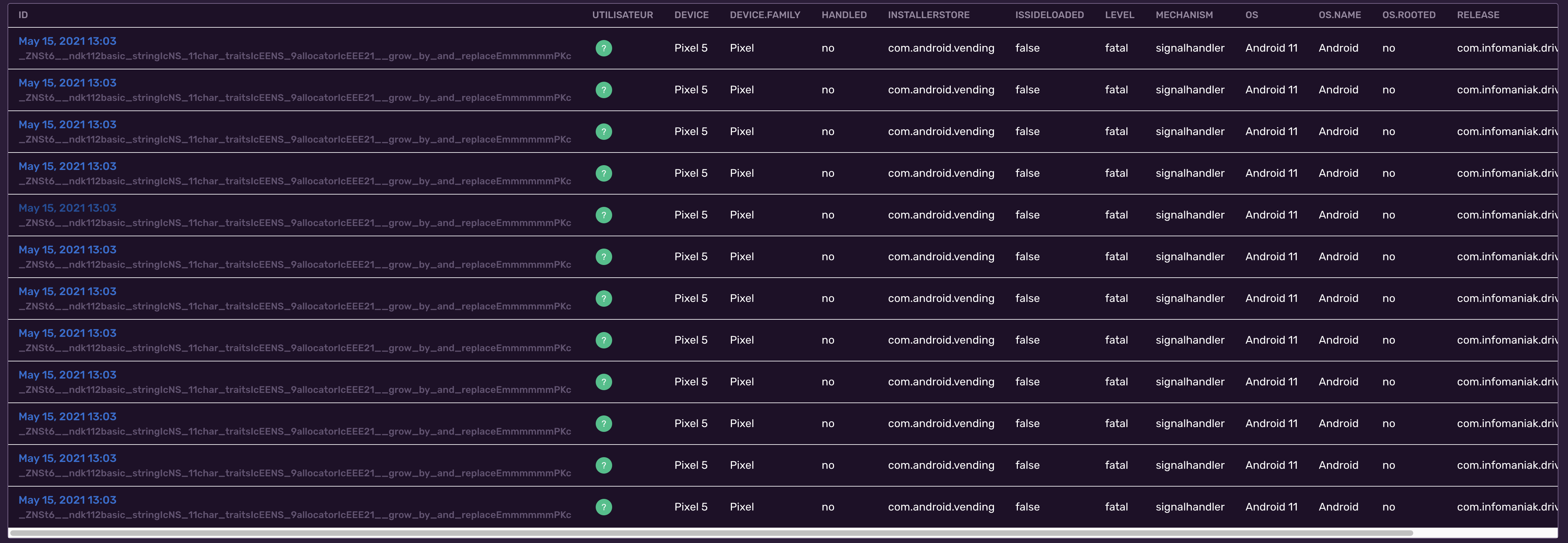 Segfault in libsentry.so with Android 11 at random · Issue #1477 · getsentry/sentry-java · GitHub